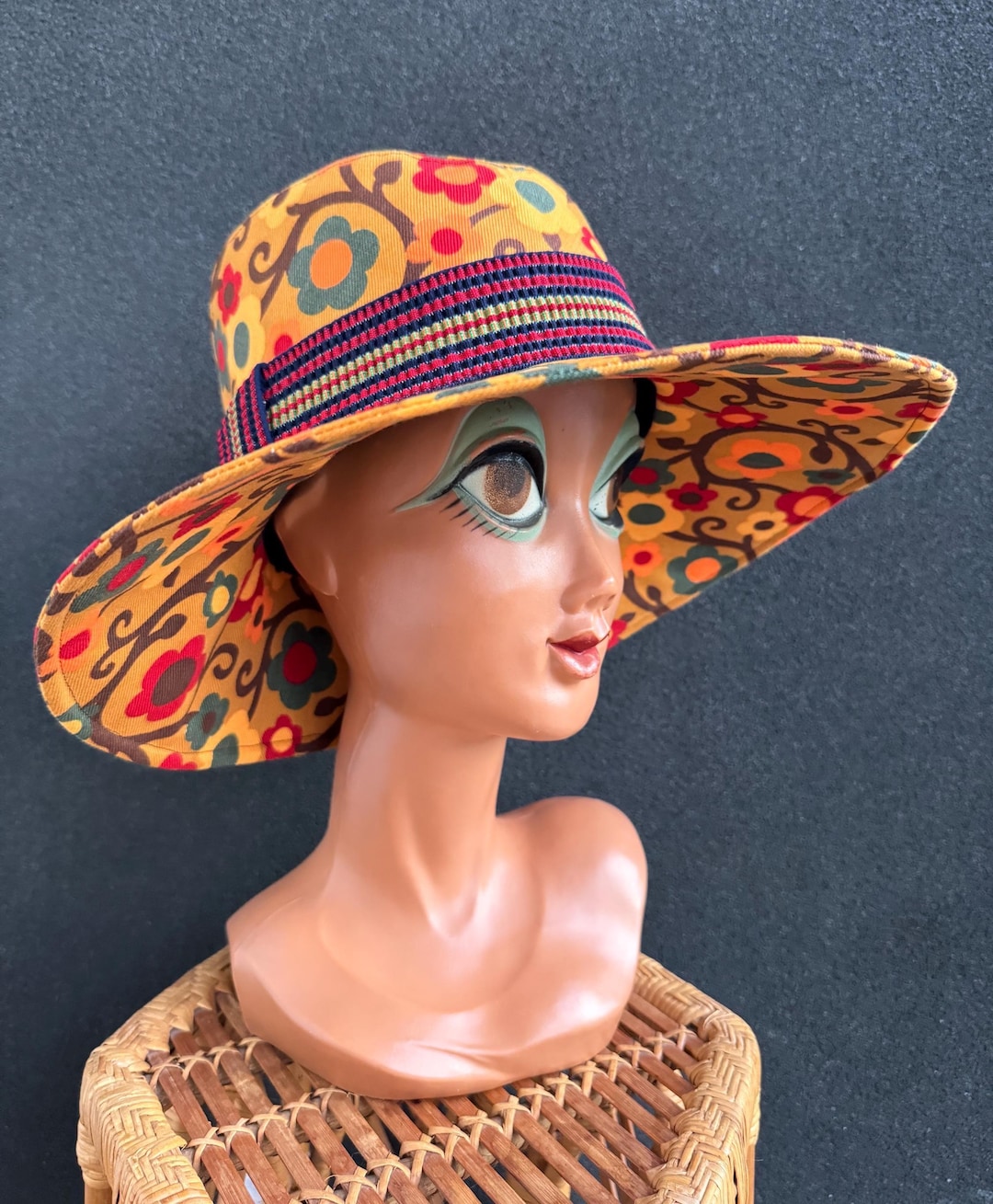 Vagabond-adjustable Wire Brim Slouch/fedora/boho Cowgirl Hat: 70s ...