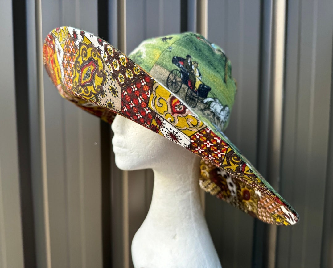 Ultra Wide Brim Sun Hat/women Reversible Hat/wire Brim: Vintage ...
