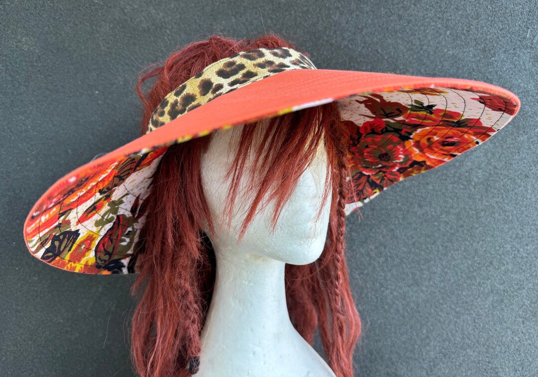 Open Crown Reversible Sunhat/wide Brim Visor/2 in 1: Vintage Romantic ...