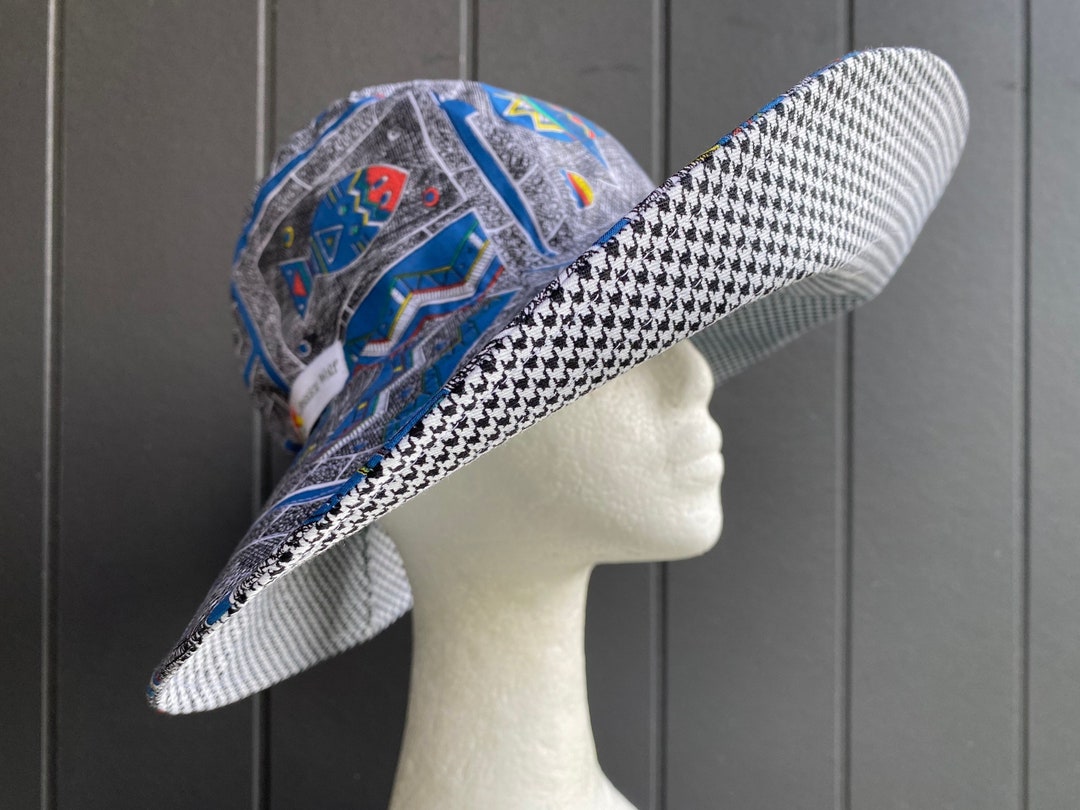 Garden Hat Reversible Sunhat/wide Brim Hat/wire Brim/2n1: Blue - Etsy