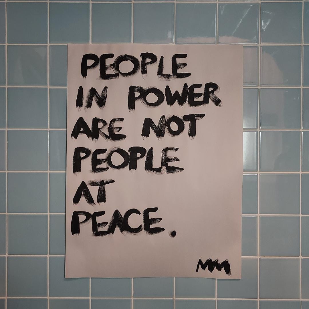 People in Power Are Not People at Peace 18" X 24" Poster - Etsy