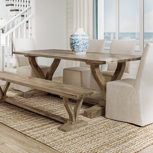 Trestle Farmhouse Table Rustic Farm Table Farmhouse Dining | Etsy