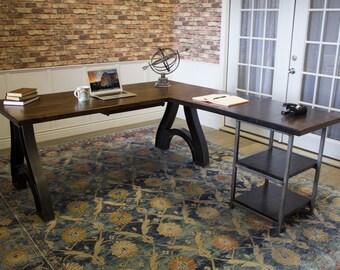 L shaped desk | Etsy