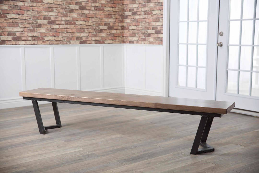 Arkwright Industrial Steel Dining Bench - Etsy