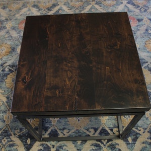 Floating Top Steel Base End Table | Etsy