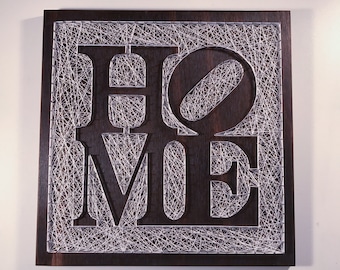 HOME Sign String Art Unique Handmade Gift Idea Home Decor Wall Art Wall ...