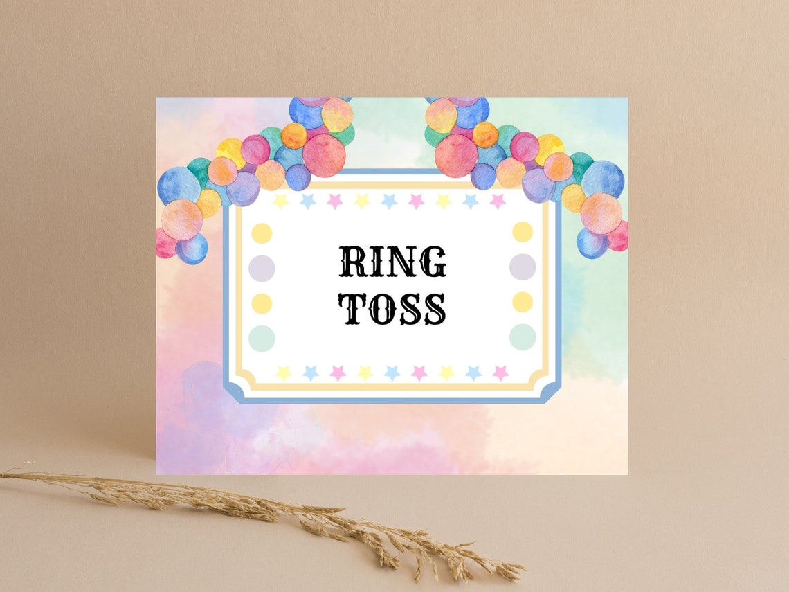 Pastel Carnival Games Sign: Printable Circus Party Decor (10x8" PDF) - Etsy