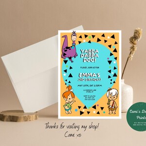 Pebbles Invitation, Kid's Birthday Invite, Yabba Dabba Two Birthday ...