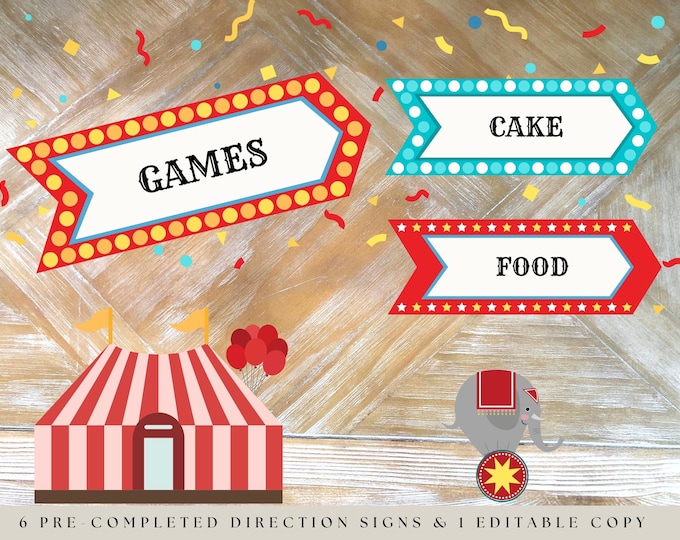 Circus Birthday Thank You Tag DIGITAL | Carnival Party Favor Tag ...