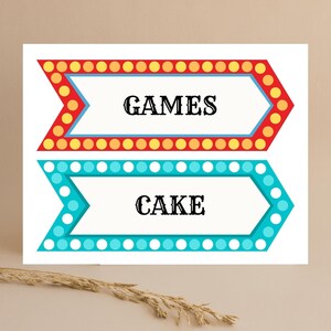 Carnival Direction Sign, Carnival Direction Arrows, Printable Circus ...