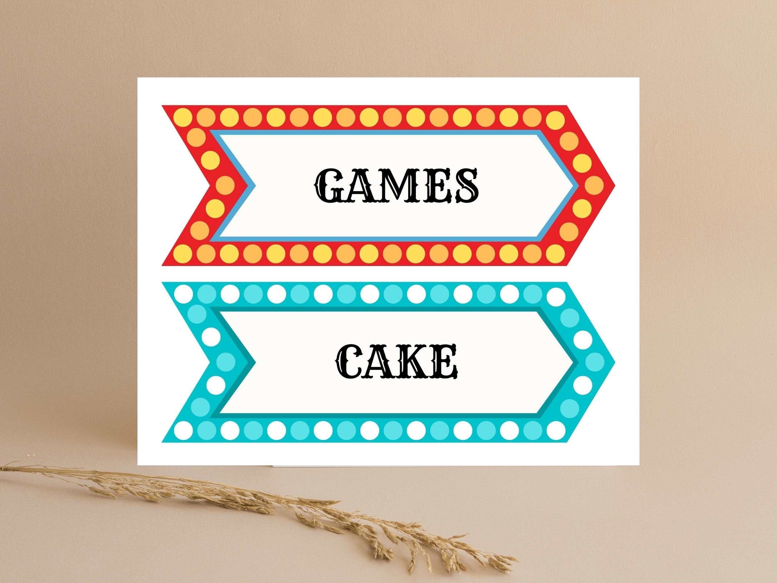 Carnival Direction Sign, Carnival Direction Arrows, Printable Circus ...