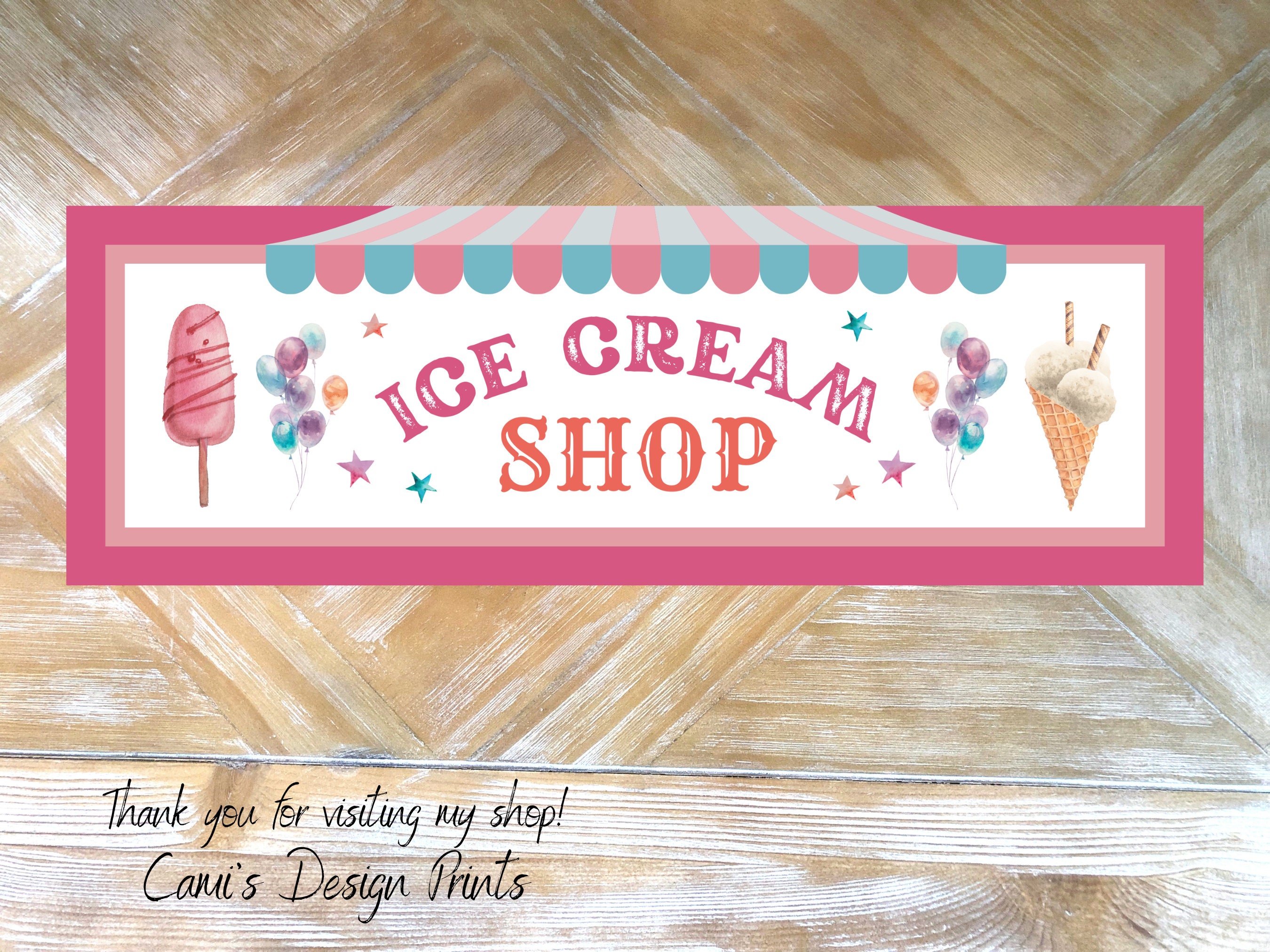 Ice Cream Shop Sign Ice Cream Party Sign Ice Cream Birthday - Etsy