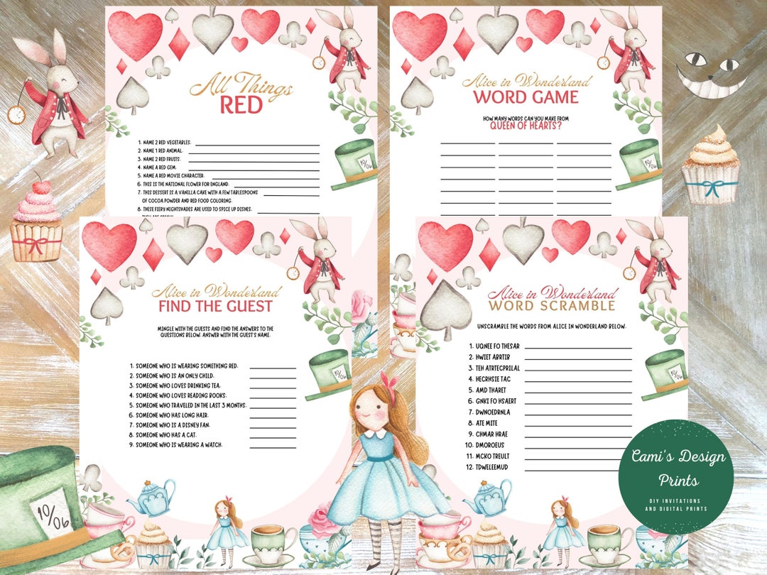 Alice in Wonderland Games, Alice in Onederland Party Game, Wonderland ...