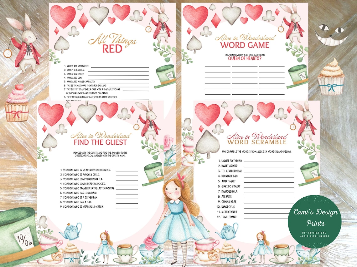 Alice in Wonderland Games, Alice in Onederland Party Game, Wonderland ...