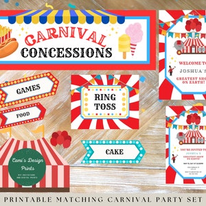 The Ultimate Carnival Party Printable Set, Carnival Signs, Carnival ...