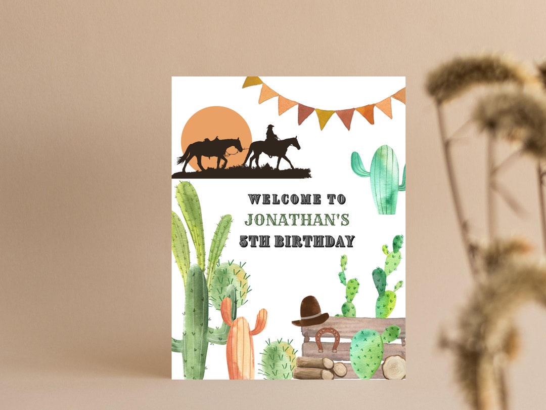 Western Party Sign Western Birthday Welcome Sign Cowboy - Etsy