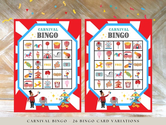 Circus Bingo Cards Printable - Printable Bingo Cards🤡 Converta sua vida ...