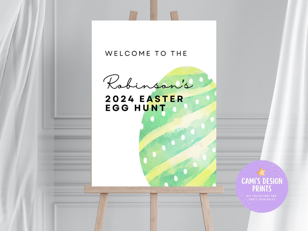 Minimalist Easter Sign, Simple Easter Party Sign, Easter Egg Hunt ...