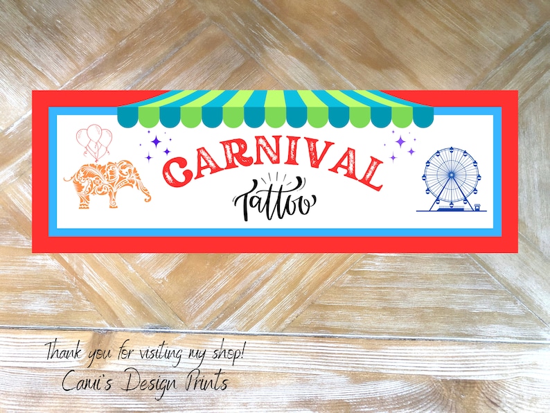 Carnival Signs, Carnival Tattoo Booth Sign, Carnival Tattoo Stall Sign ...