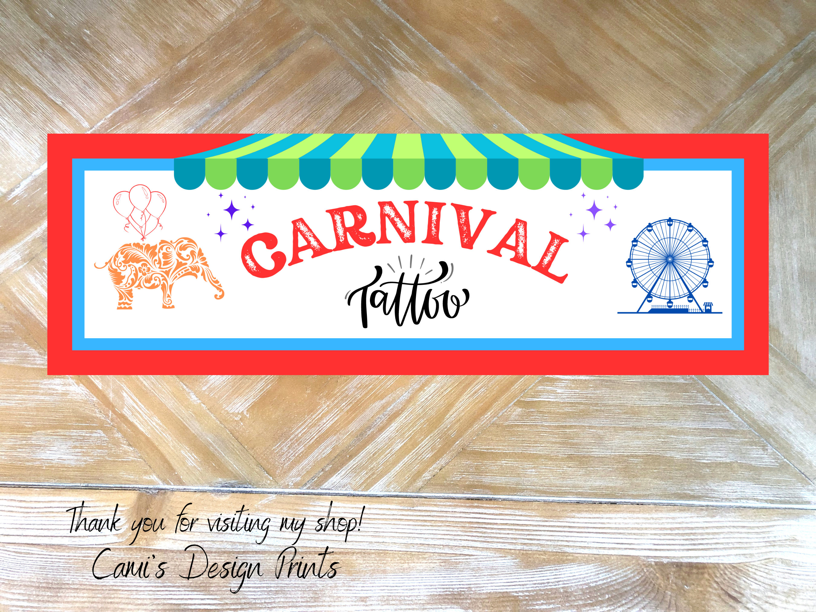 Carnival Signs, Carnival Tattoo Booth Sign, Carnival Tattoo Stall Sign ...
