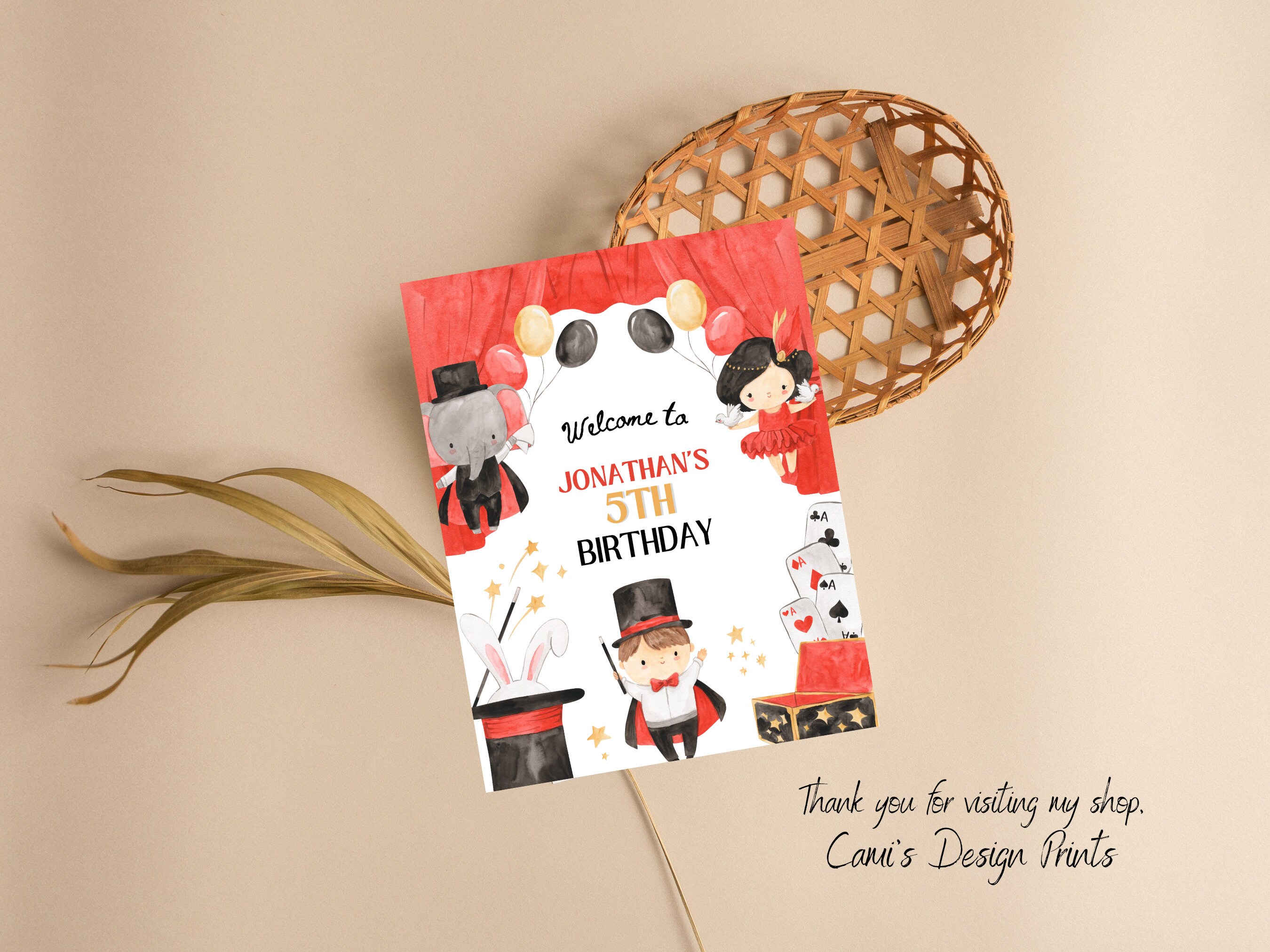 Magic Party Sign, Magic Birthday Welcome Sign, Kids Magician Birthday ...