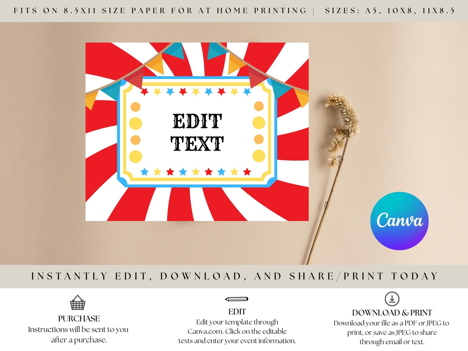 Carnival Games Sign, Printable Circus Sign, Carnival Party Games Sign ...