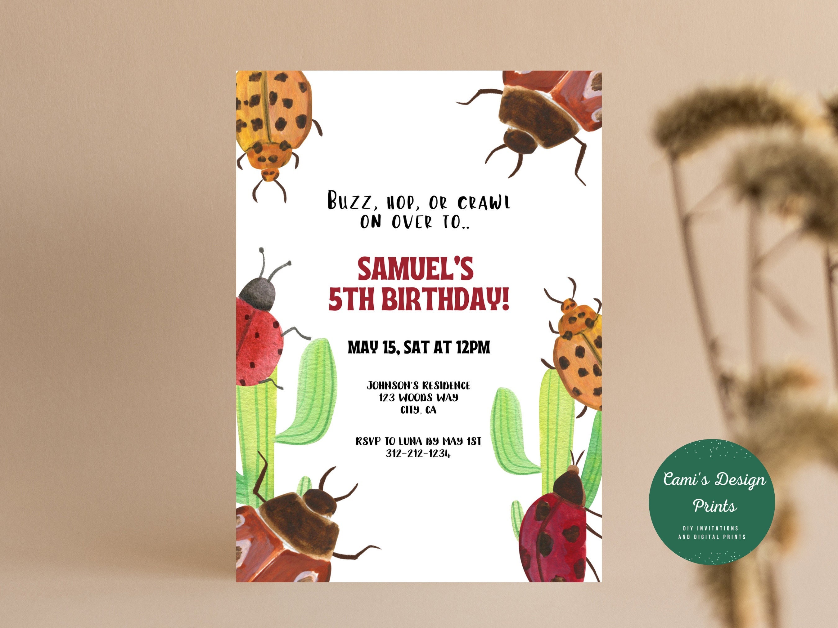 Bug Birthday Party Invitations Ideas