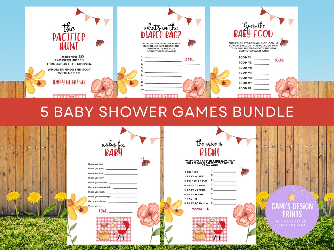 Baby-q Shower Games Bundle: Picnic BBQ Theme (printable PDF) - Etsy