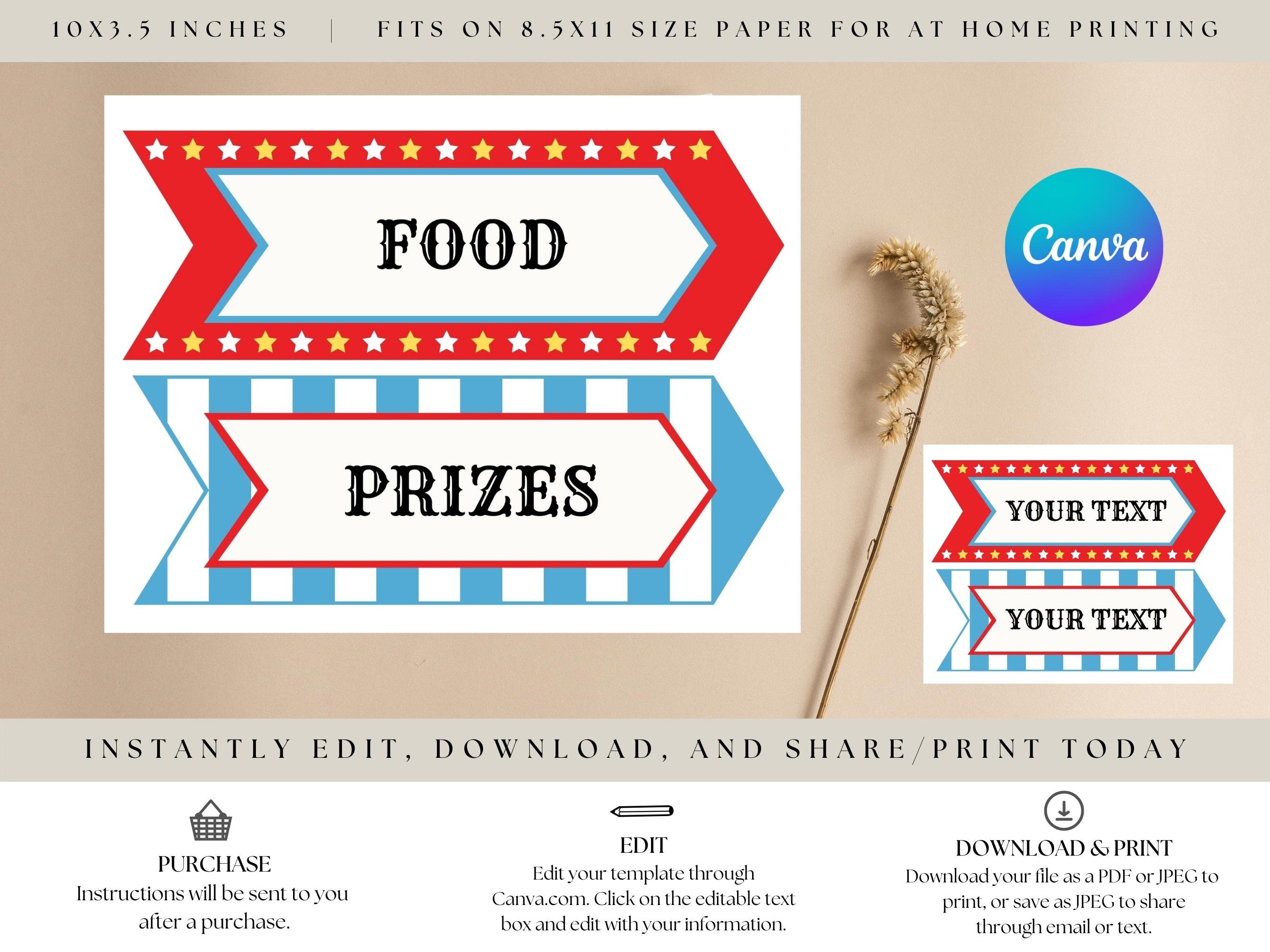 Carnival Direction Sign, Carnival Direction Arrows, Printable Circus ...