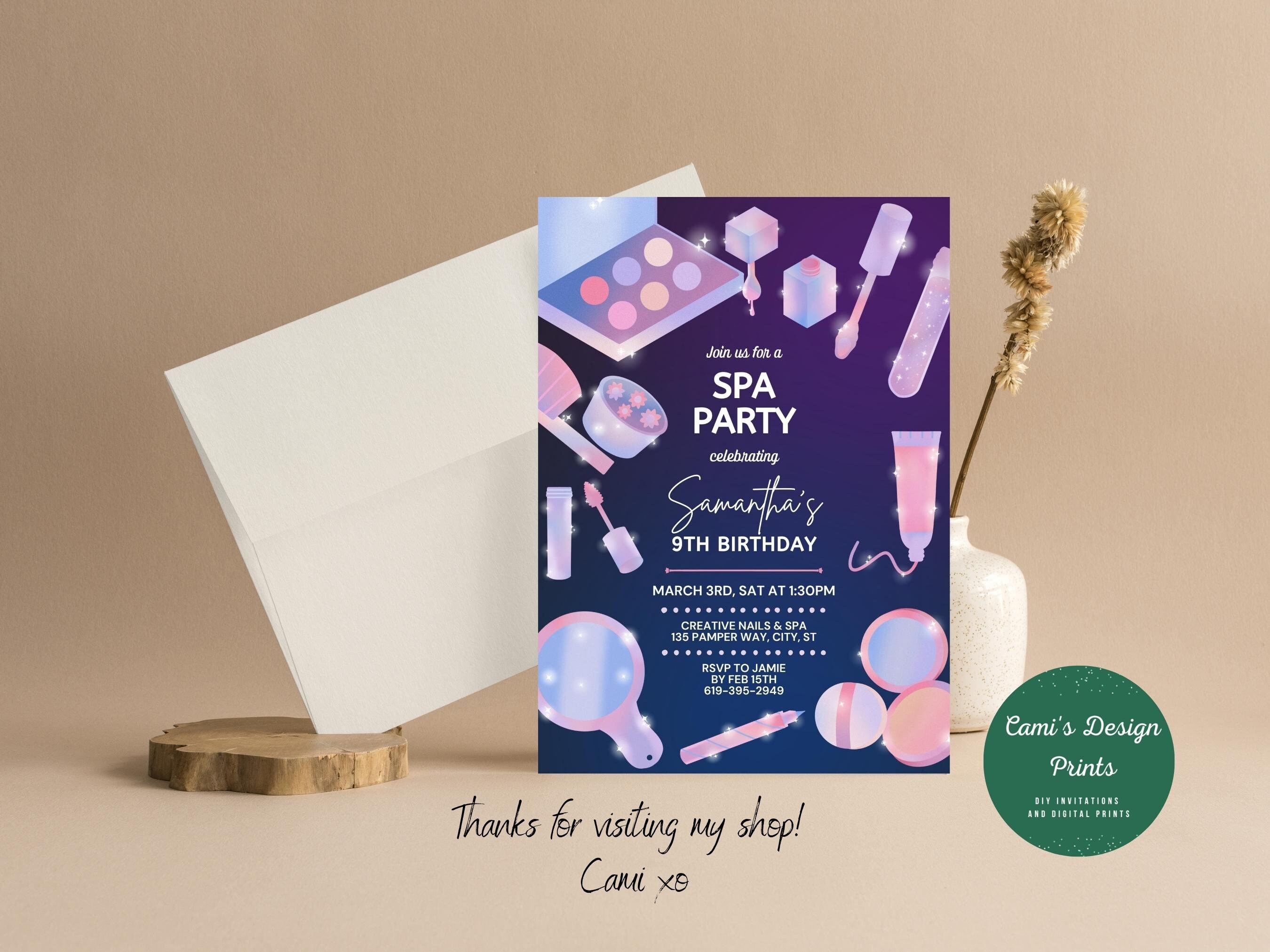 Spa Party Invitation, Spa Birthday Party, Spa Invitation, Girls Spa ...