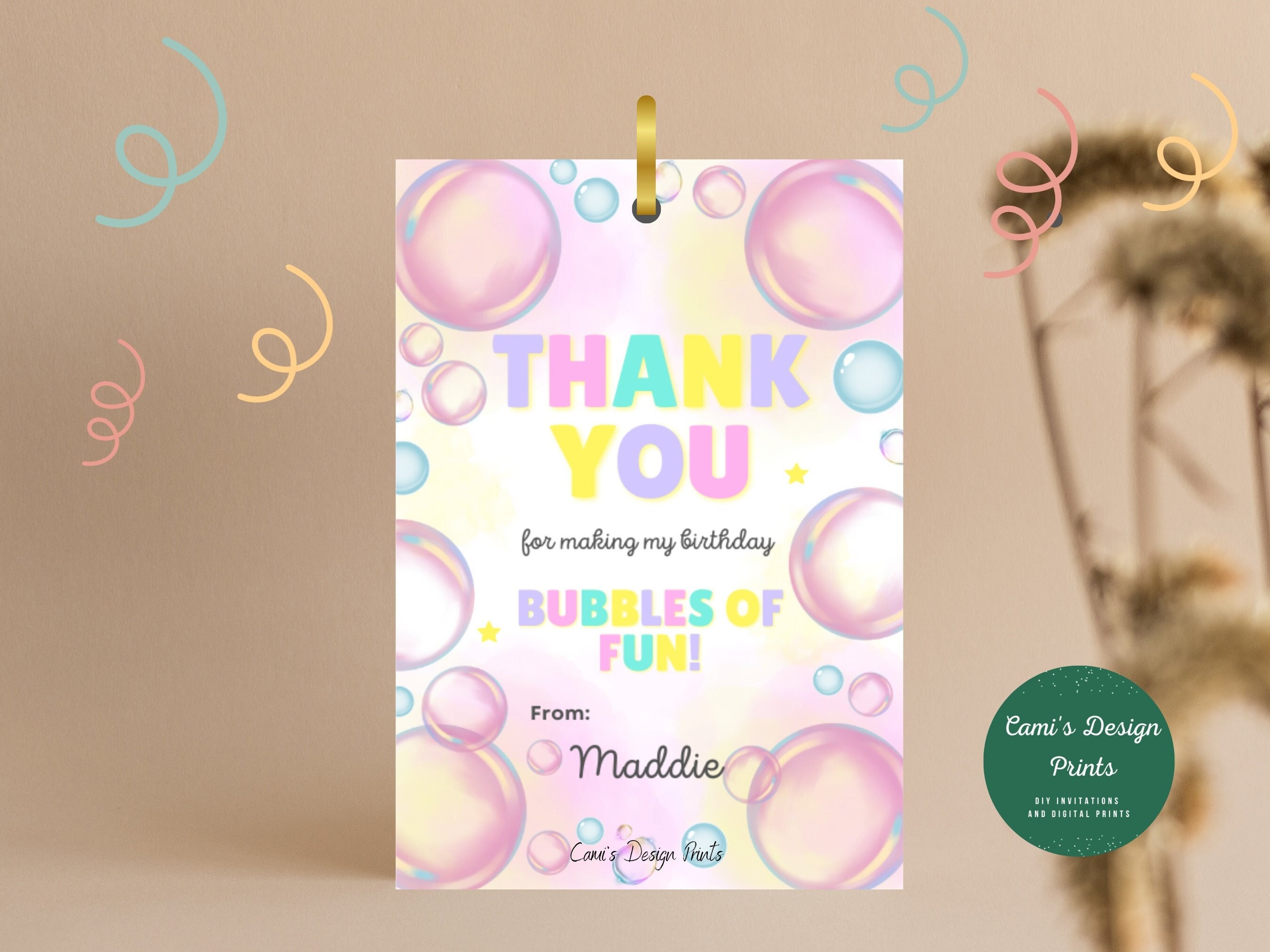 Bubble Birthday Party Favor Tag for Kids, Bubble Tags, Printable Bubble ...
