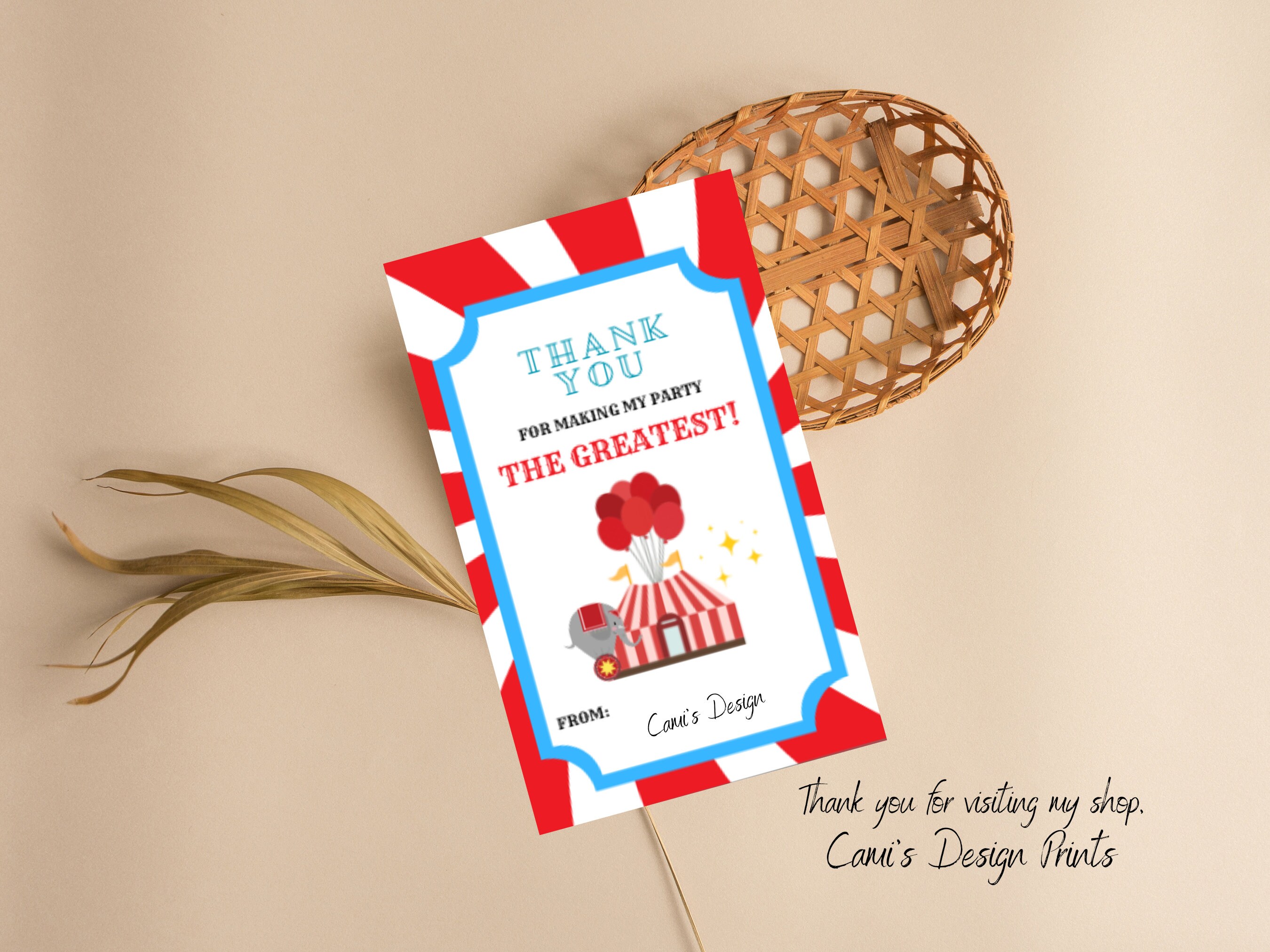 Carnival Birthday Gift Tag, Circus Party Favor Template, Fun Rides ...