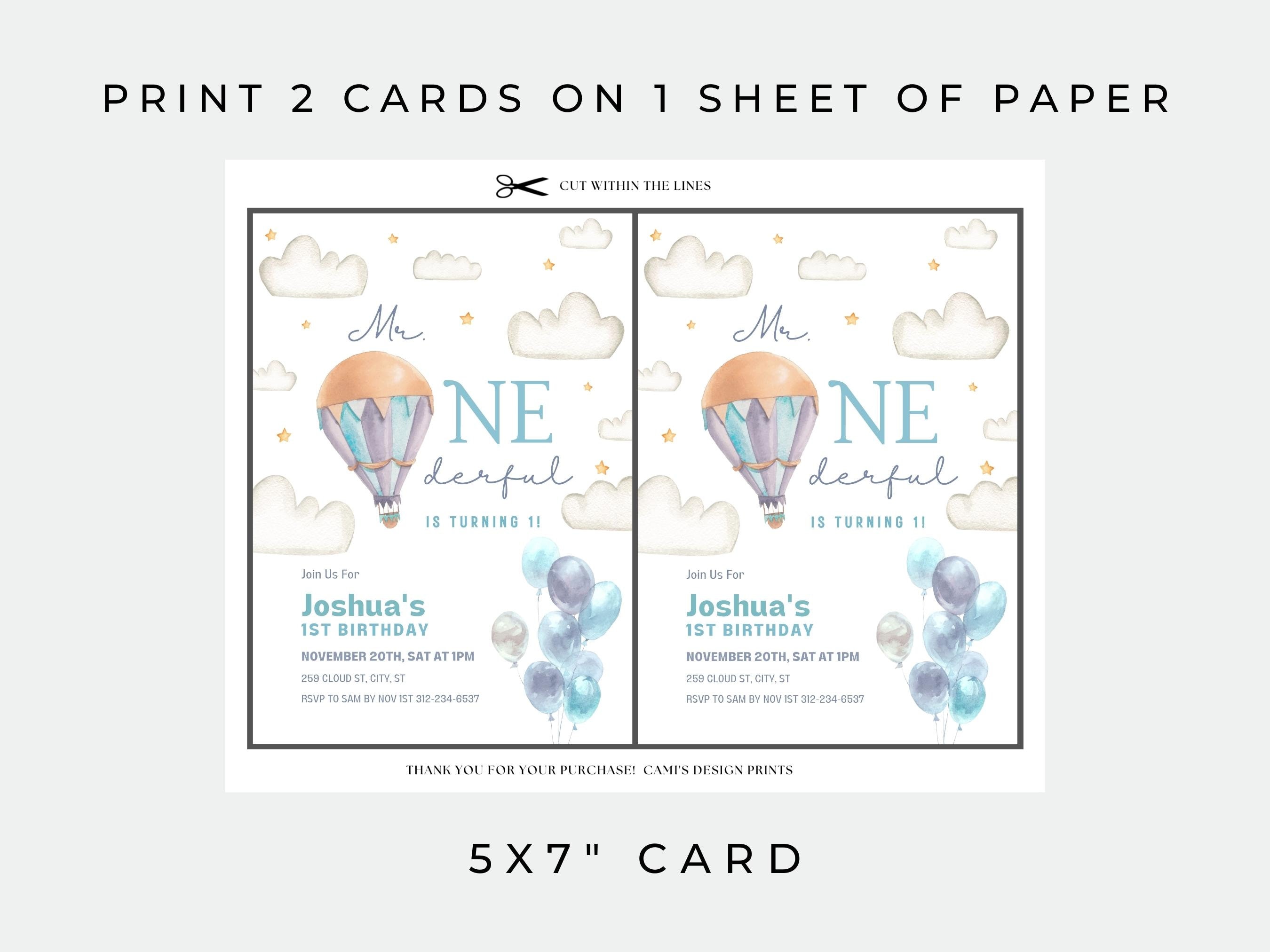 Mr. Onederful Birthday Invitation, Mr. One-derful Birthday Invite, 1st ...