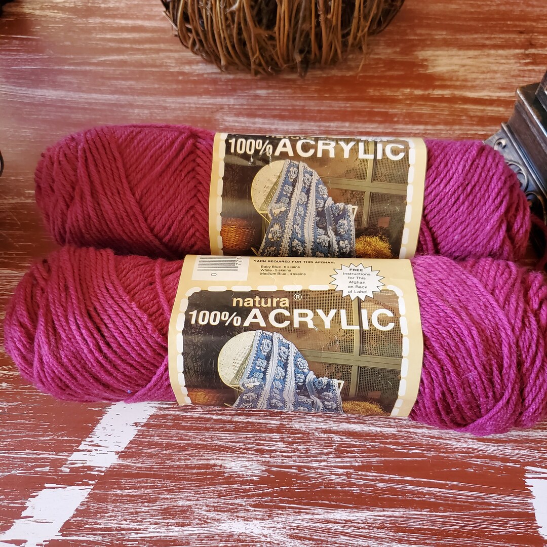 Natura 100% Acrylic Vintage Yarn - Lt. Rose - Aurora Pink - Single Skein or Bundle 2 - Etsy