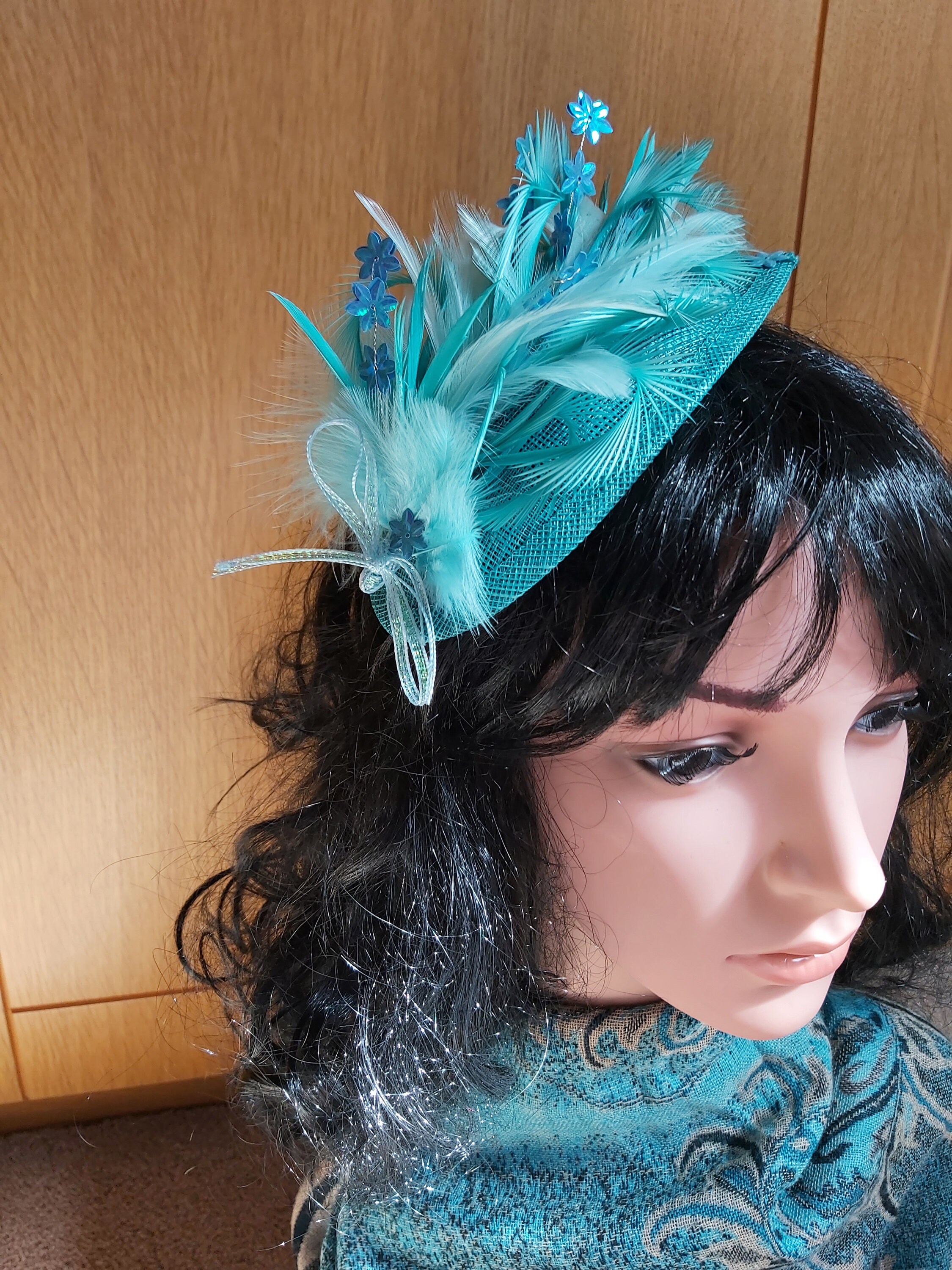 Light Turquise and Silver Fascinator - Etsy Ireland
