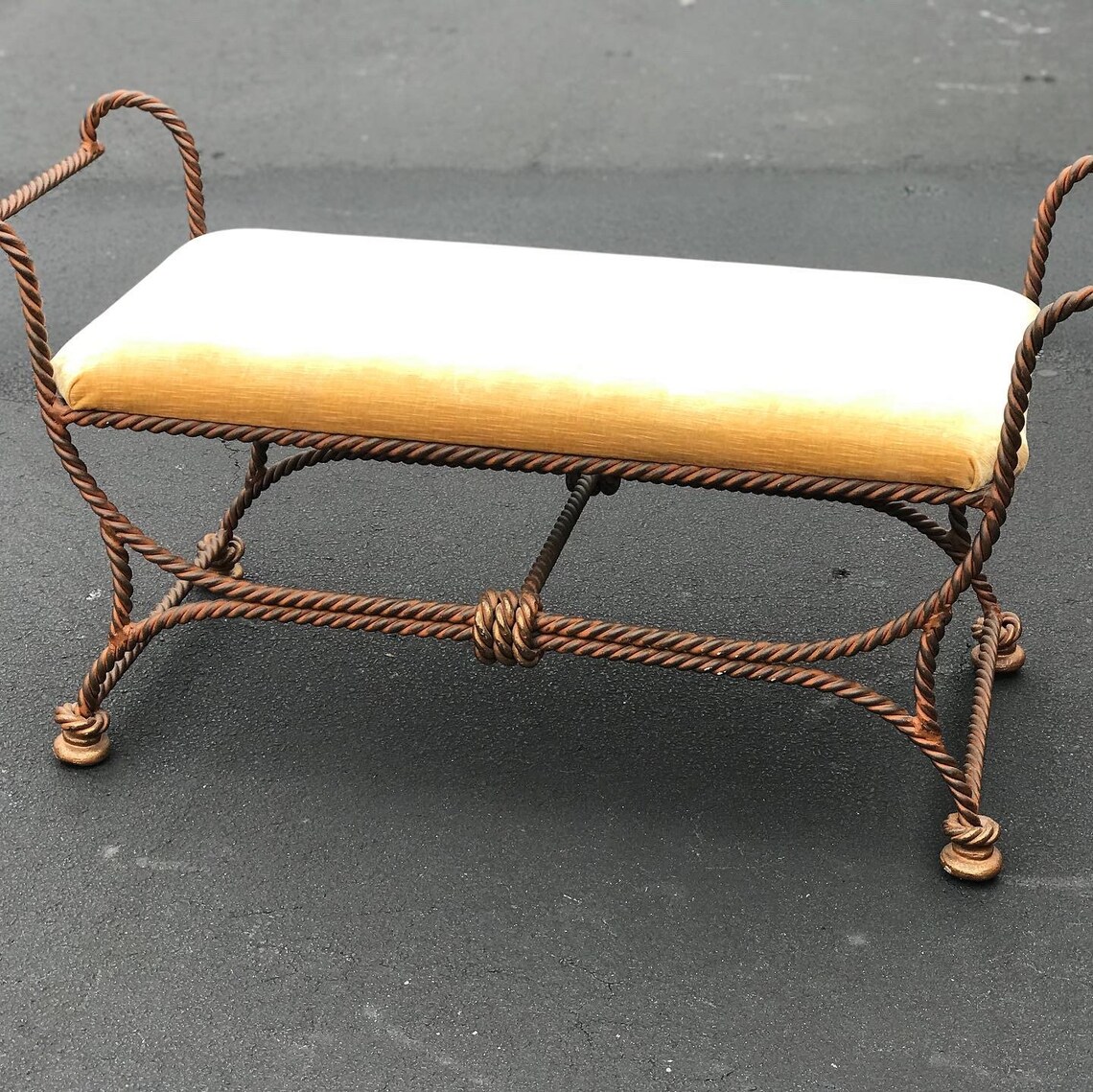 Heavy Wrought Iron Twisted Rope Look Bench - Etsy
