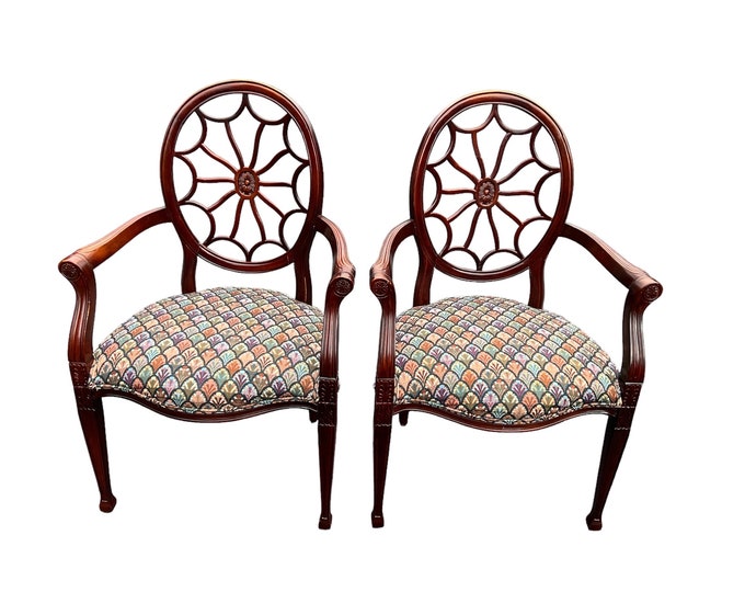 Pretty Pair of Vintage Spider Back Arm Chairs - Made in Italy. - Etsy