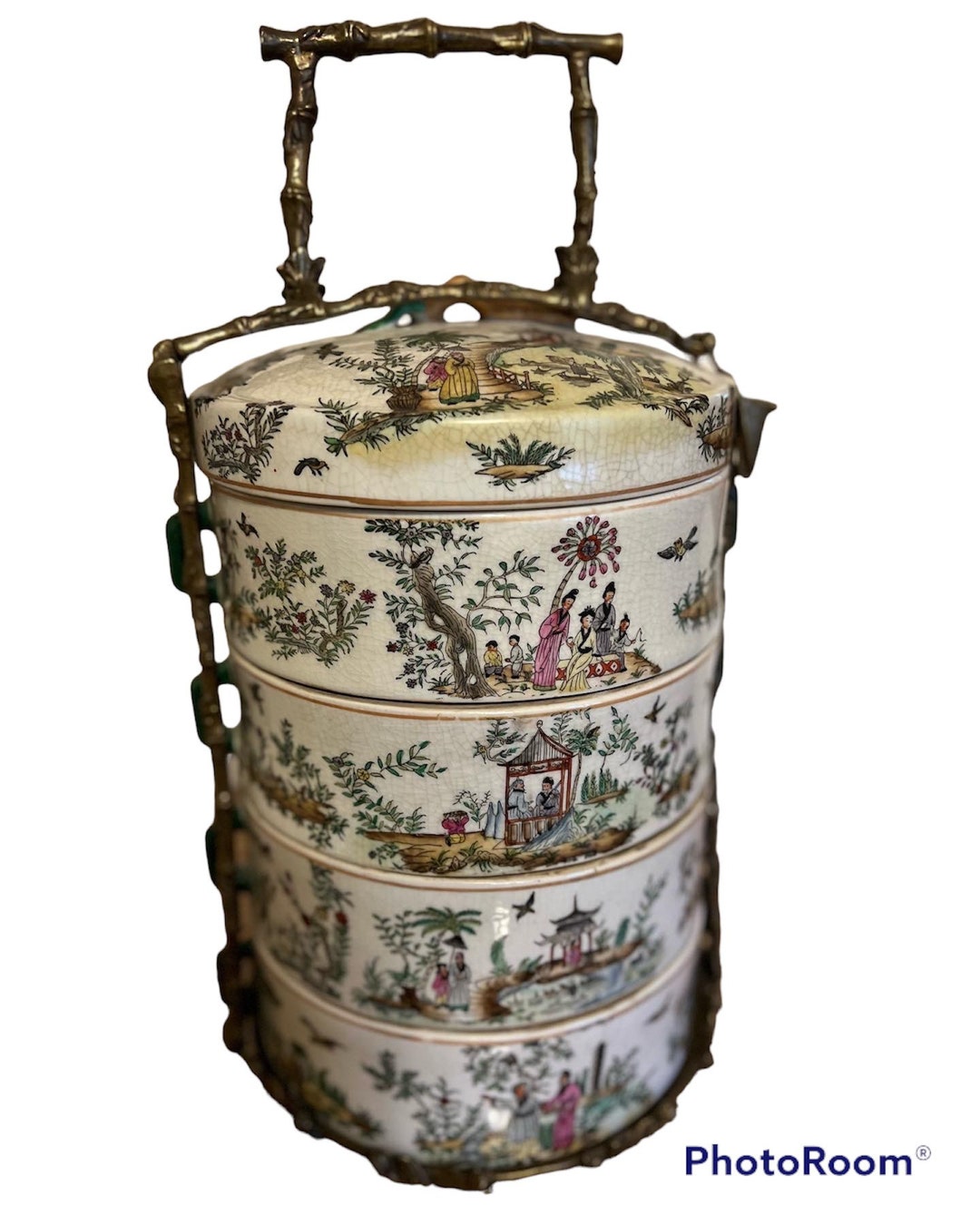 Stunning Antique Chinese Tiffin Serving Dishes Faux Bamboo - Etsy