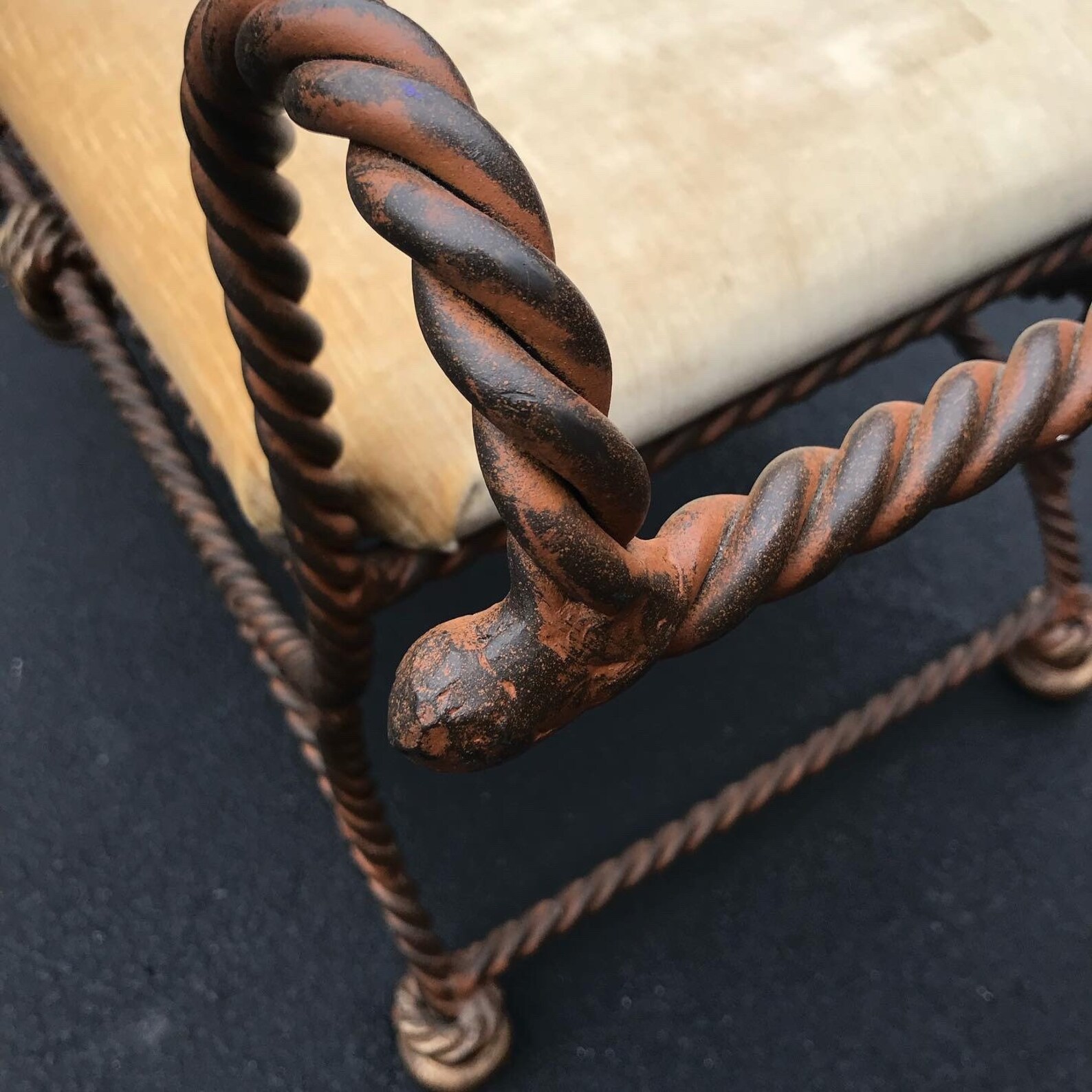 Heavy Wrought Iron Twisted Rope Look Bench - Etsy