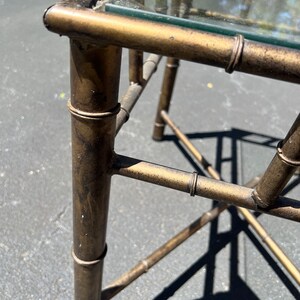 Great Vintage Metal Faux Bamboo Side / Coffee Table - Etsy