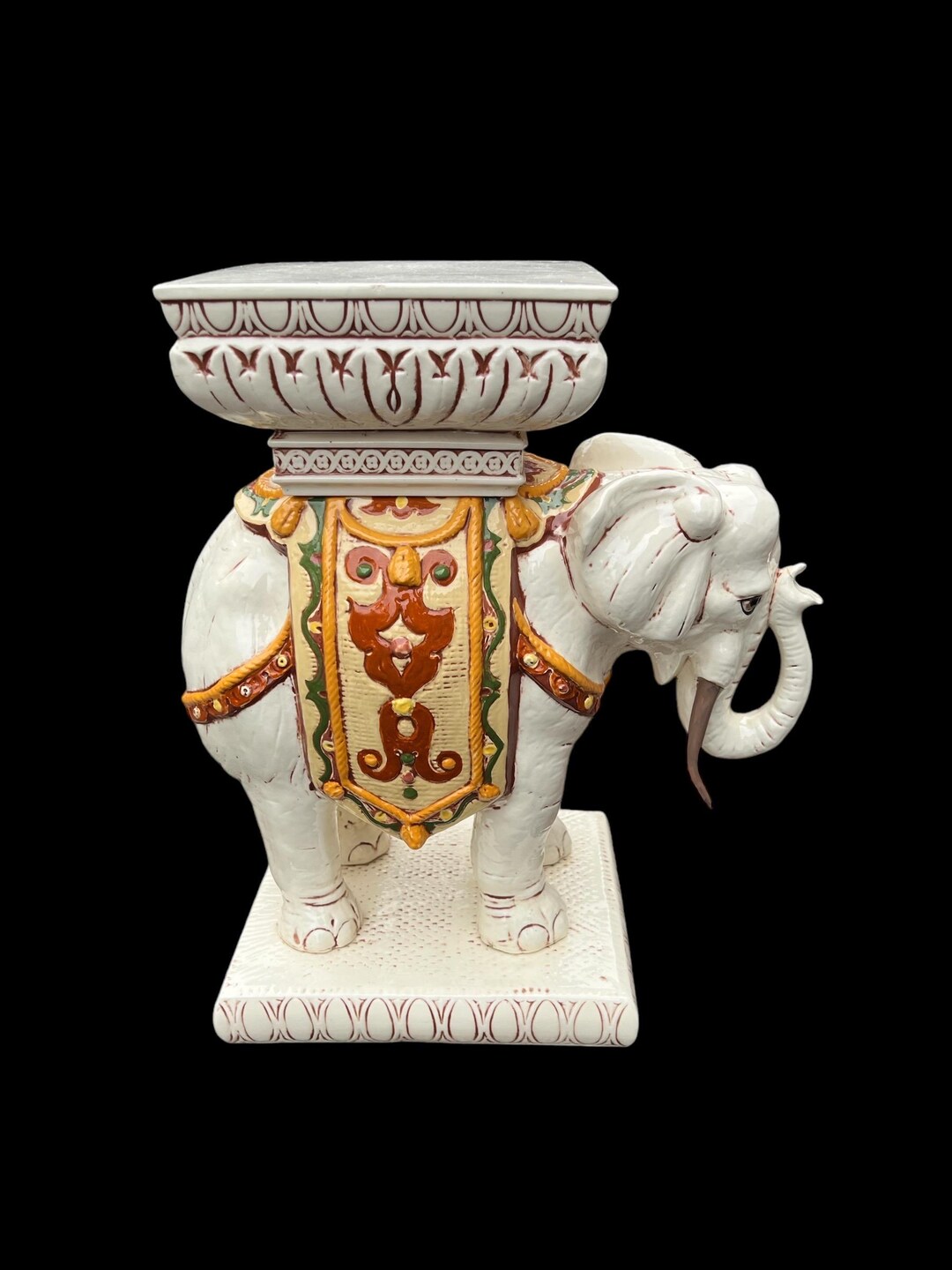 Vintage Moroccan Style Elephant Plant Stand / Side Table - Etsy