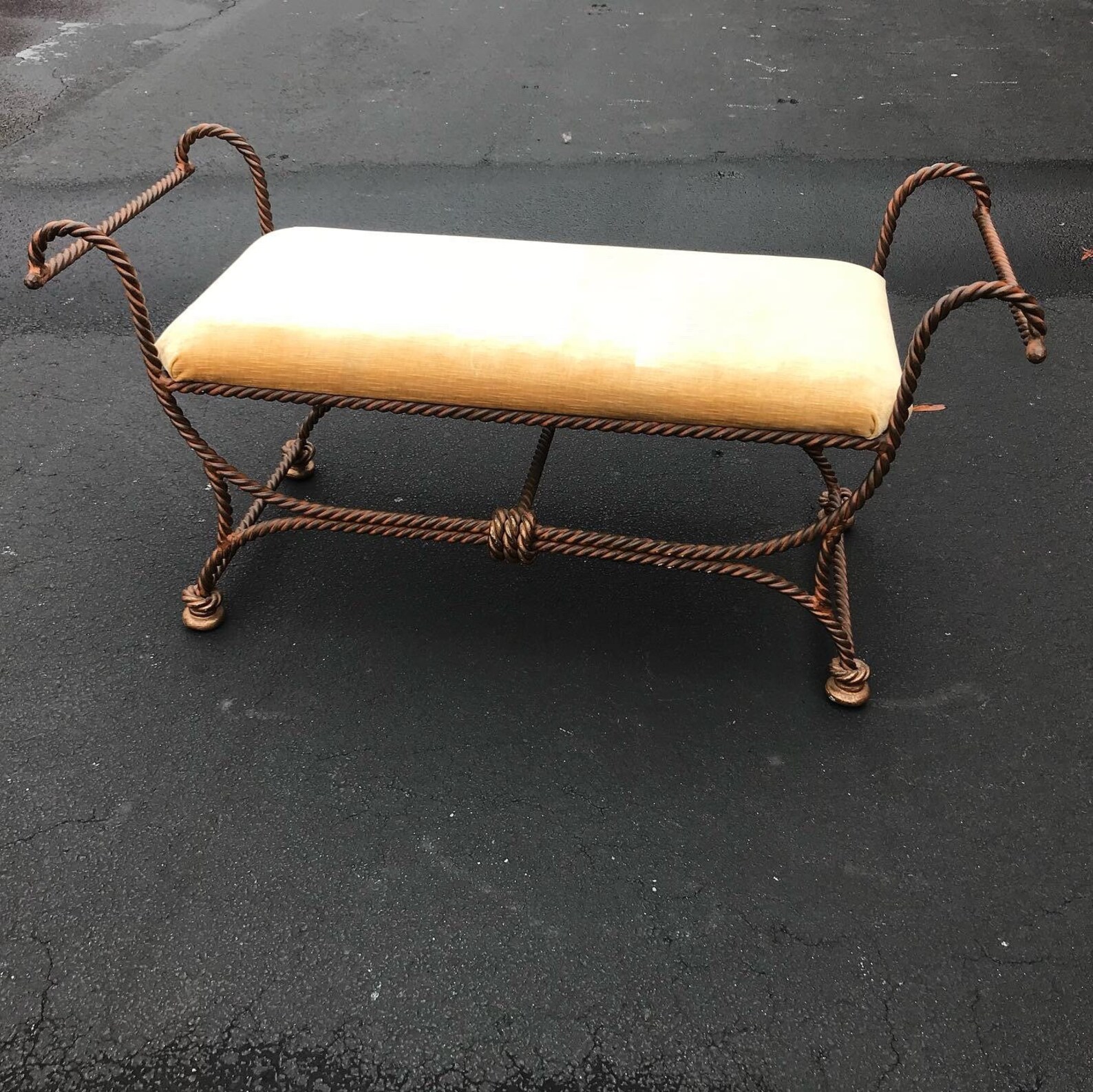 Heavy Wrought Iron Twisted Rope Look Bench | Etsy