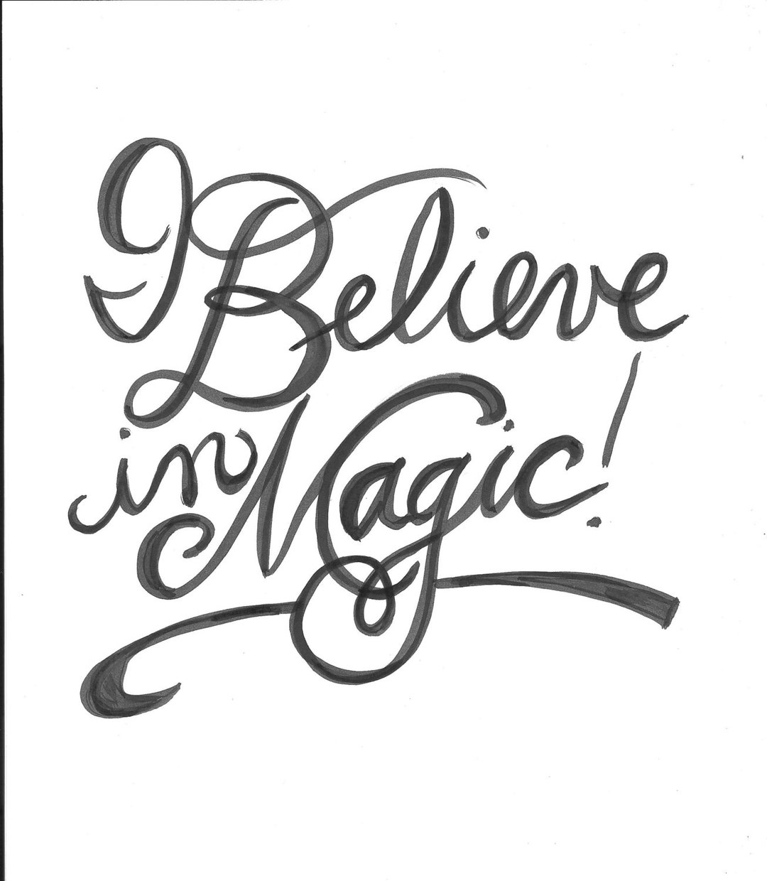 I Believe in Magic Handlettered Quote Print - Etsy