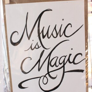 Music is Magic Handlettered Quote Print - Etsy