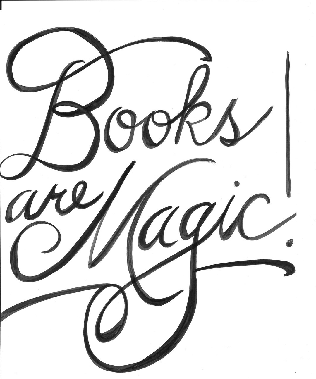 Books Are Magic Handlettered Print - Etsy