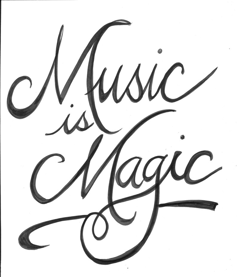 Music is Magic Handlettered Quote Print - Etsy