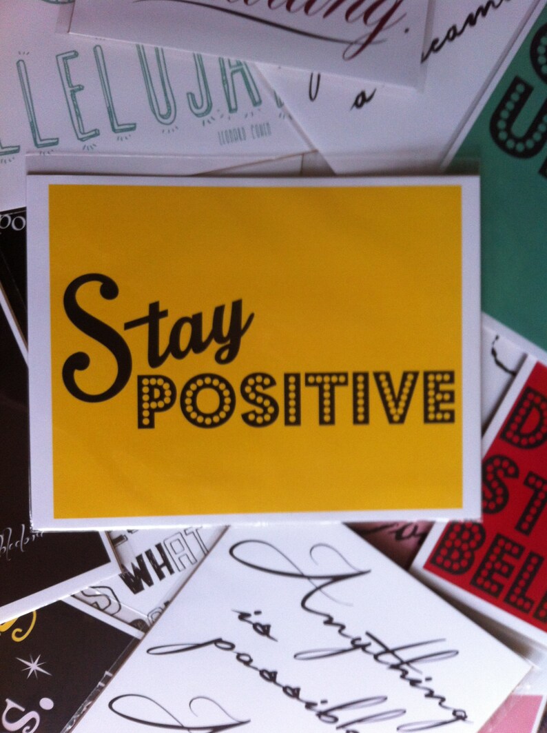 Bleib positiv Motivationsspruch Druck - Etsy