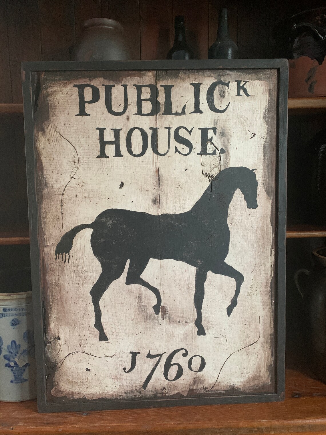 Primitive Early American Colonial Wooden Tavern Sign MADE - Etsy