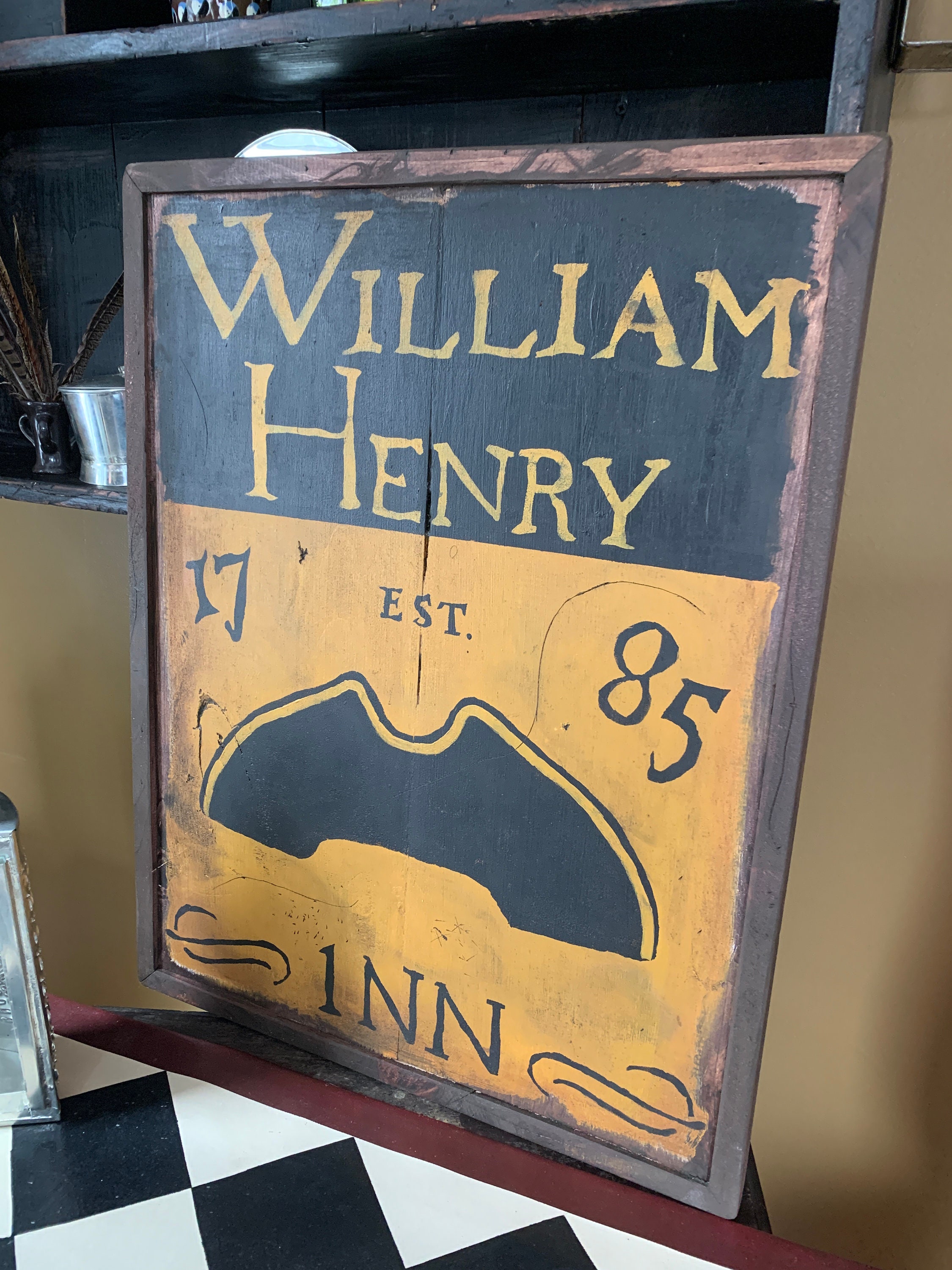 Primitive Colonial Early American Wooden Tavern Sign | Etsy