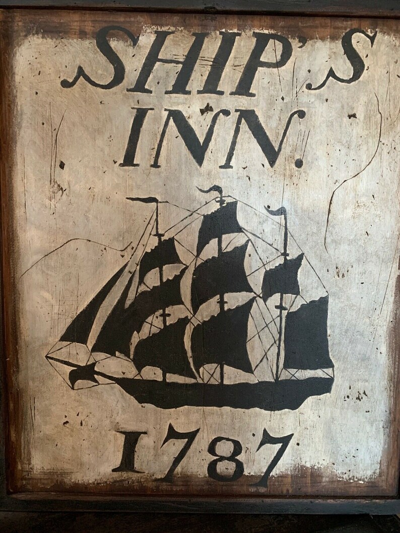 Primitive, Colonial, Wooden Tavern Sign - Etsy